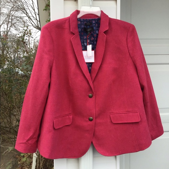 Talbots Aberdeen Pink Herringbone Tweed Blazer